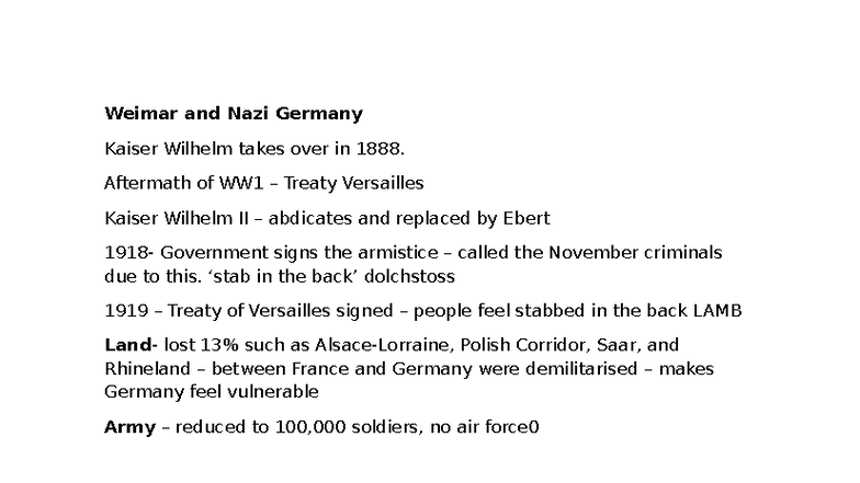 Weimar and Nazi Germany: Political and Economic Turmoil (HIST 101 ...