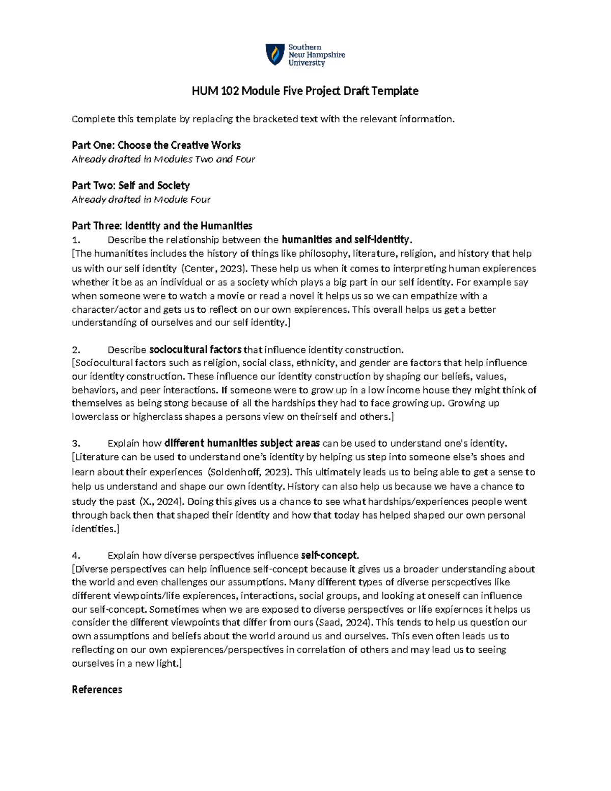 HUM 102 Module Five Project Draft on Identity and Society Insights - Studocu