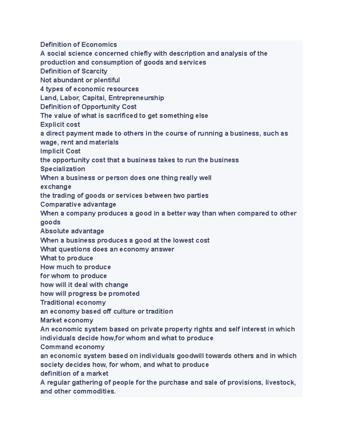 ECO201 #13 - EXAM HELP! - Definition of Economics A social science ...