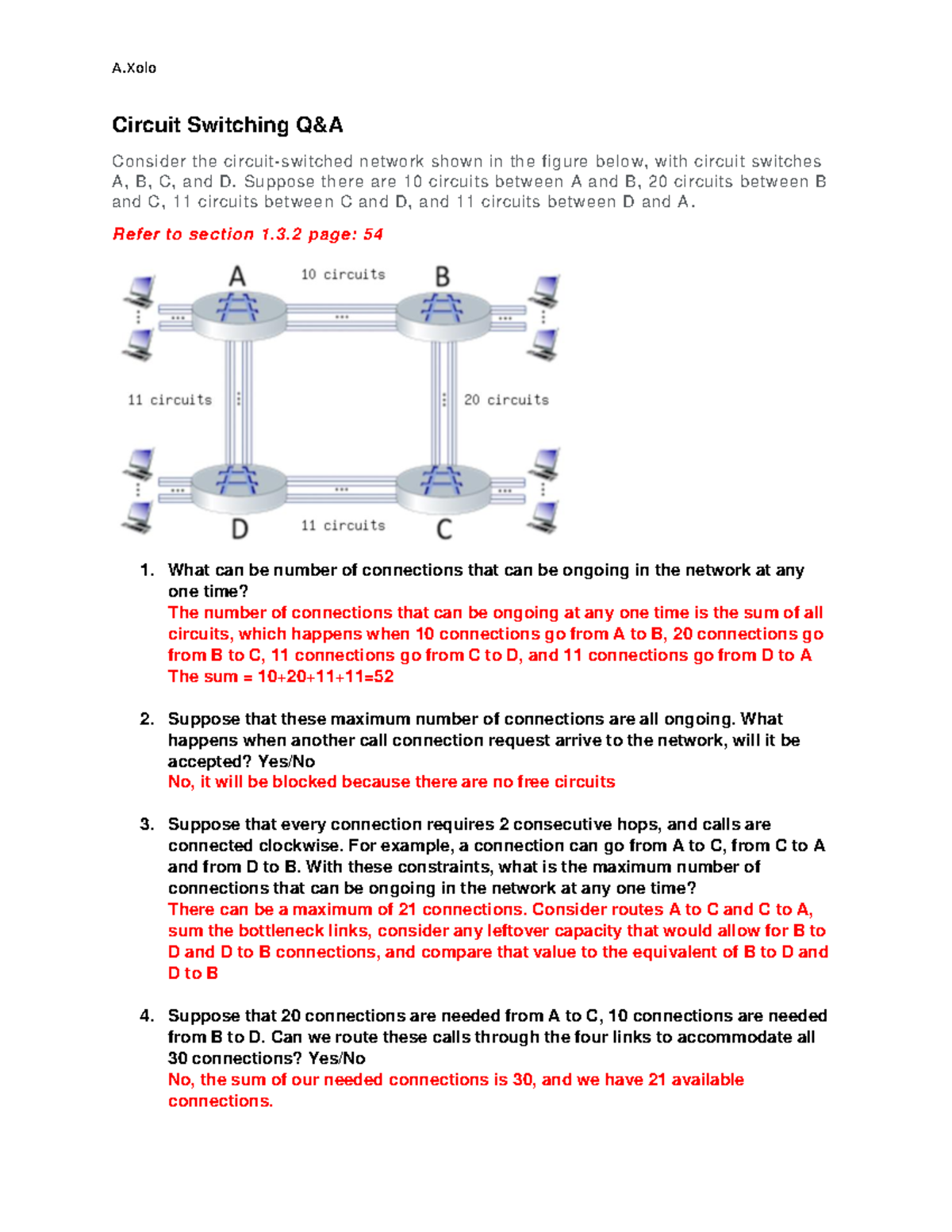 Network Systems (Chapter 1) Q&A: Circuit Switching & Queuing Delay ...