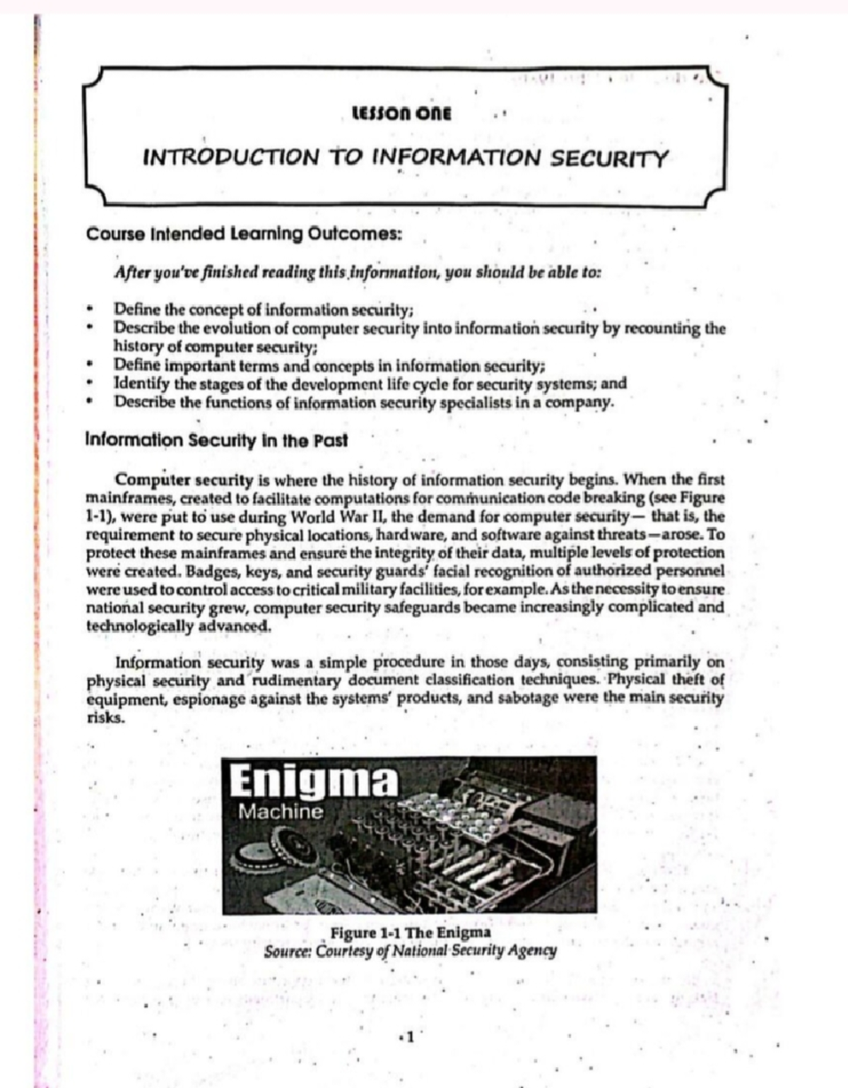LESSON 1: INTRODUCTION TO INFORMATION SECURITY (IS101) - Studocu