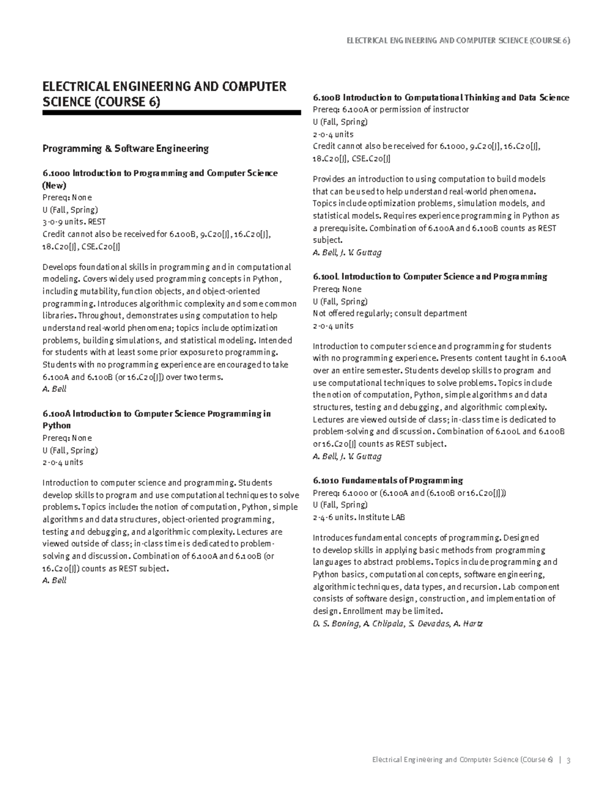 ELECTRICAL ENGINEERING AND COMPUTER SCIENCE (COURSE 6) Overview and Course - Studocu