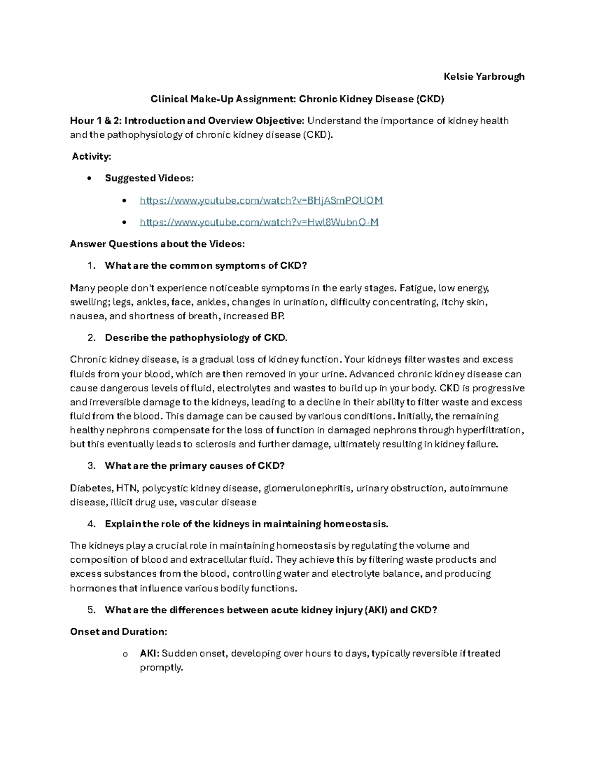 CKD Clinical Assignment: Understanding Chronic Kidney Disease (CKD ...