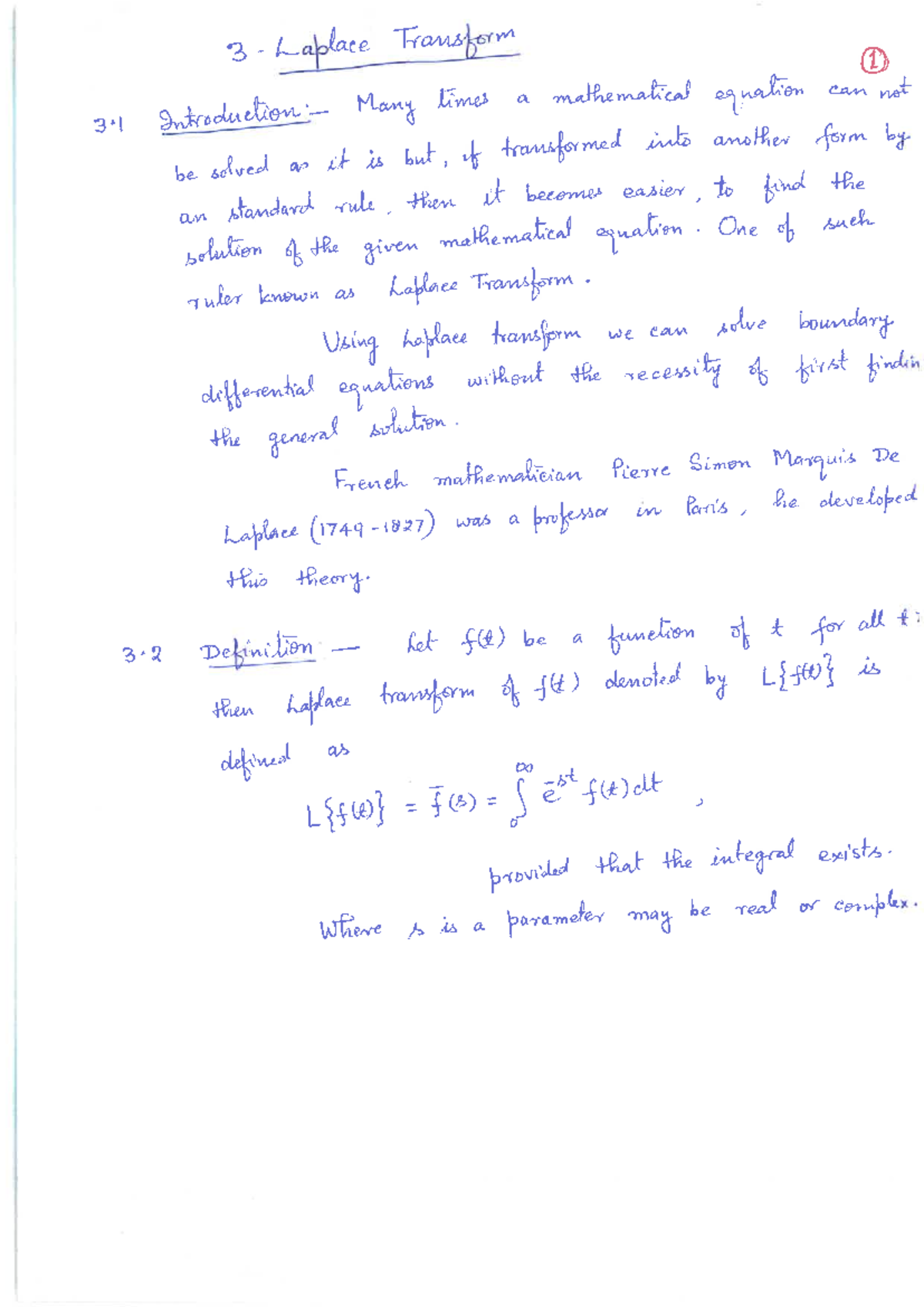 Laplace Transform Notes Math 4 Study Guide Studocu