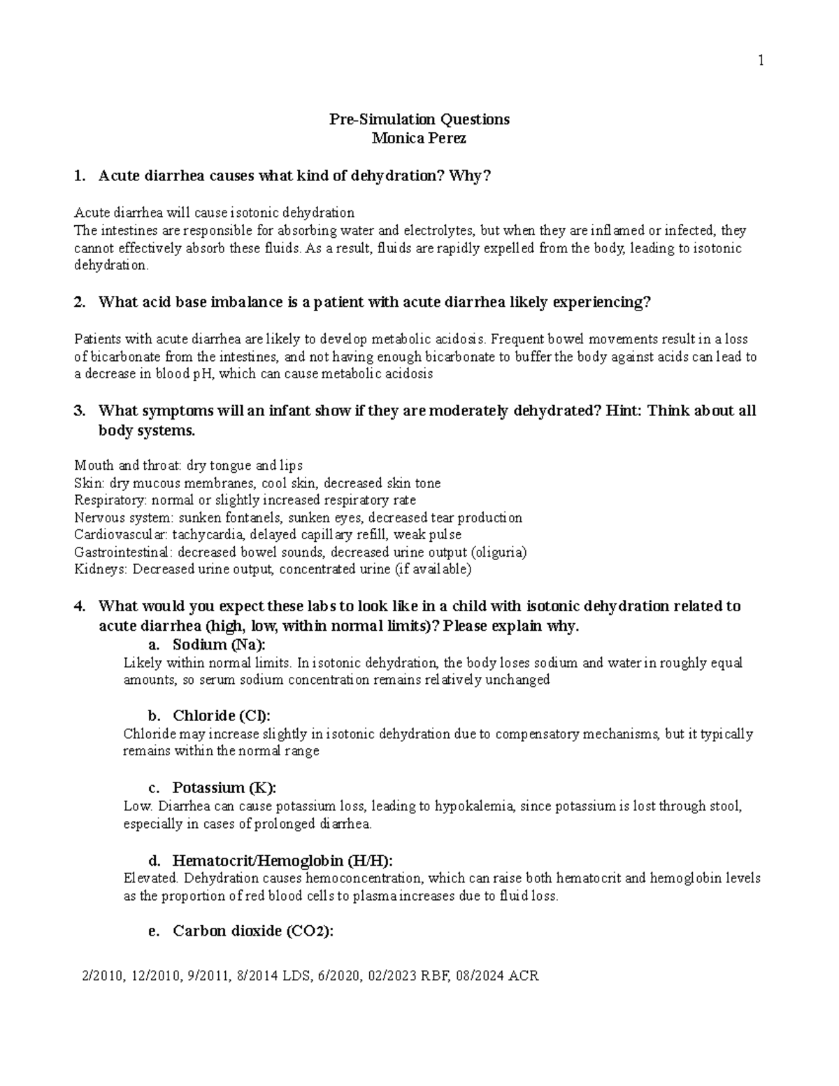 Pre-Simulation Questions - MP (08-16-24) on Acute Diarrhea and ...