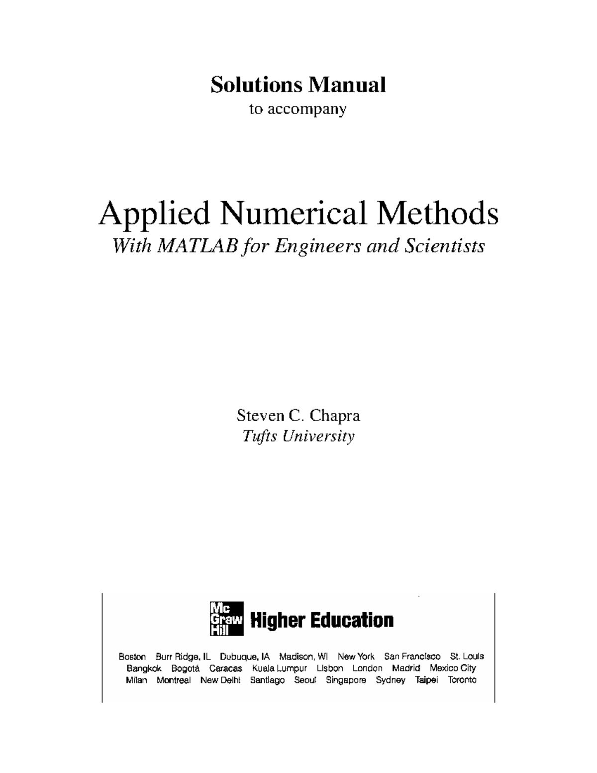 Solution Manual - Applied Numerical Methods with Matlab for Engineers ...