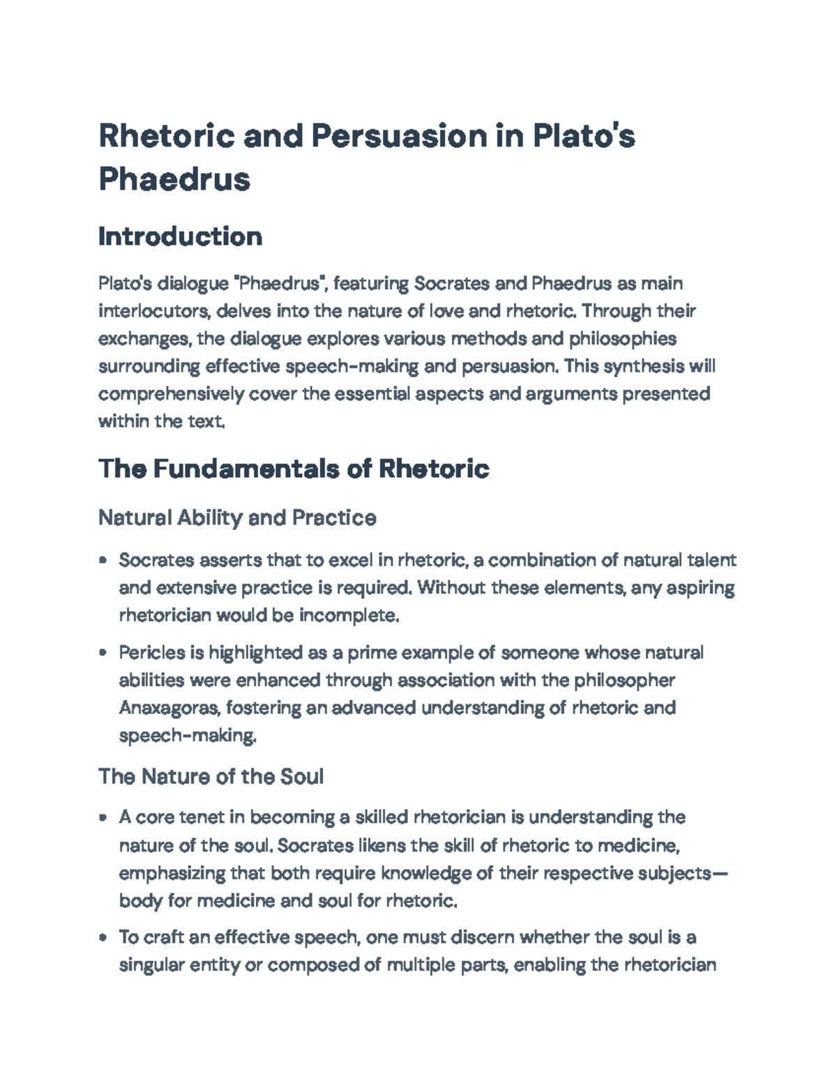 Rhetoric and Persuasion in Plato's Phaedrus: An Analytical Study ...