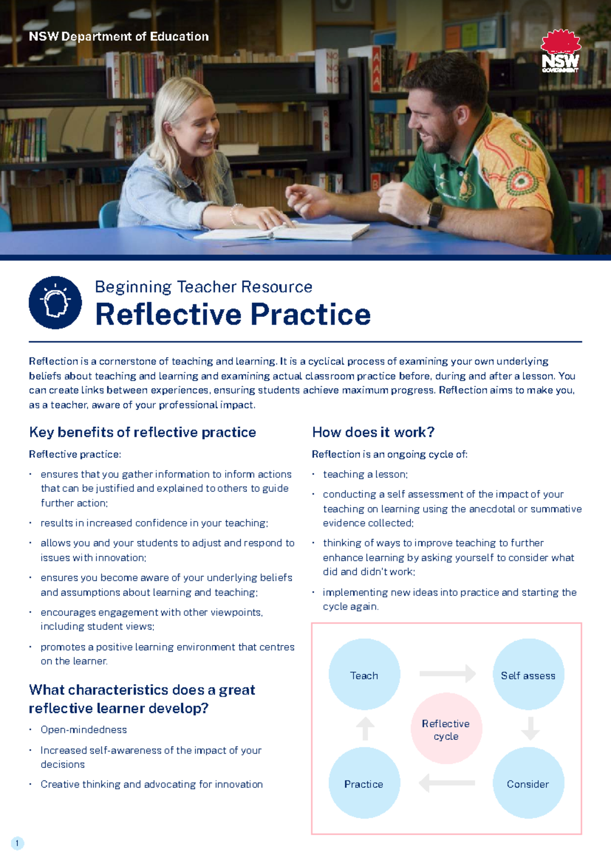 NSW Dept of Ed: Reflective Practice for Beginning Teachers - Studocu