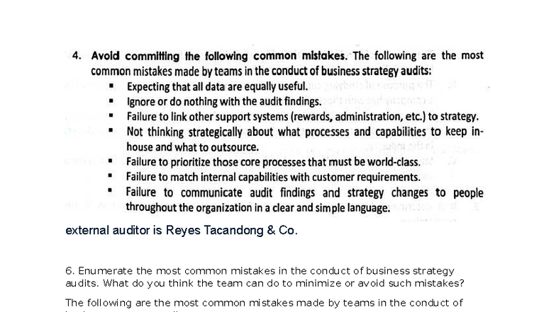 Strat Audit Insights: Common Mistakes & Solutions for Teams - Studocu