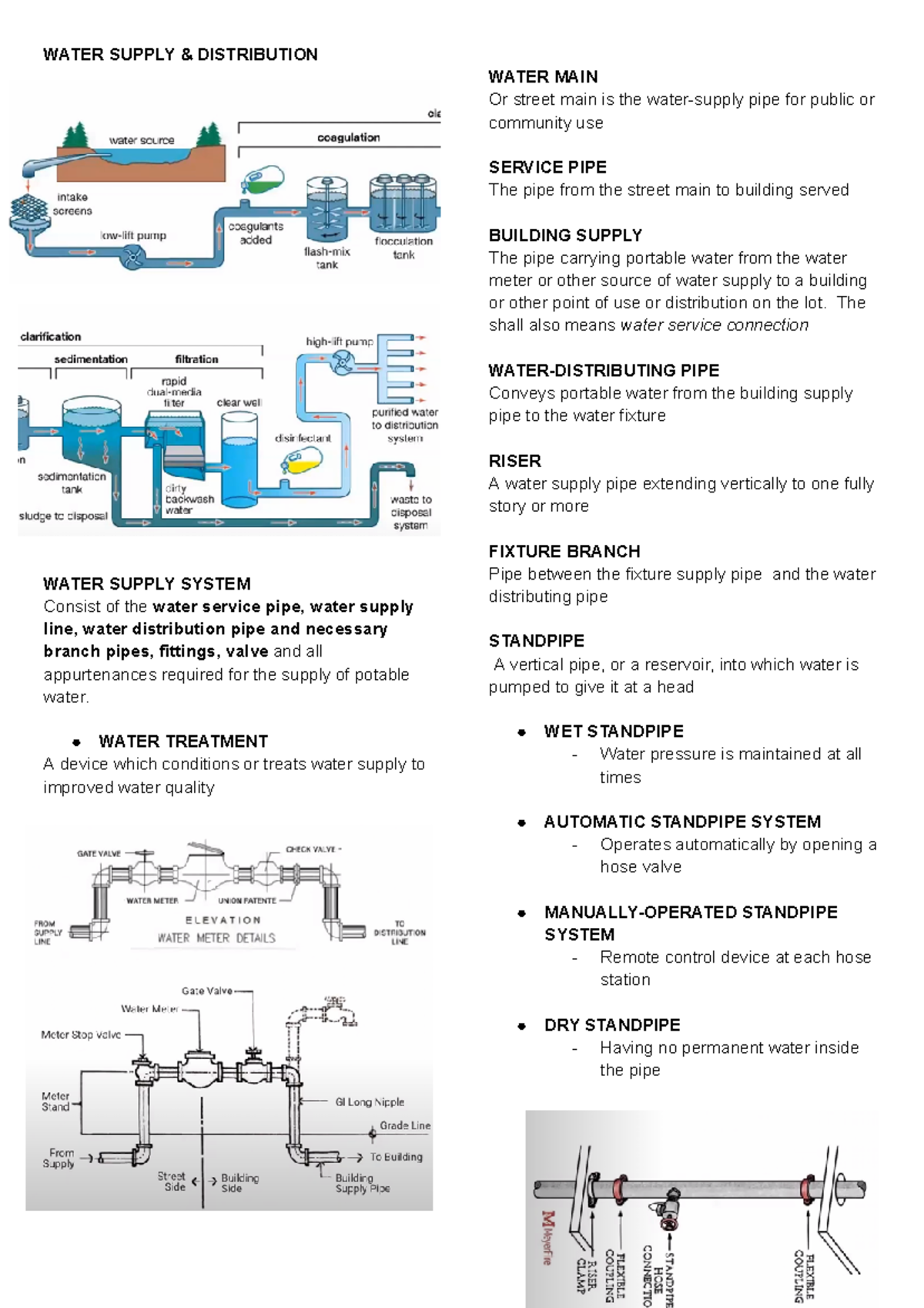 Water Supply & Distribution: Overview of Materials & Systems - Studocu