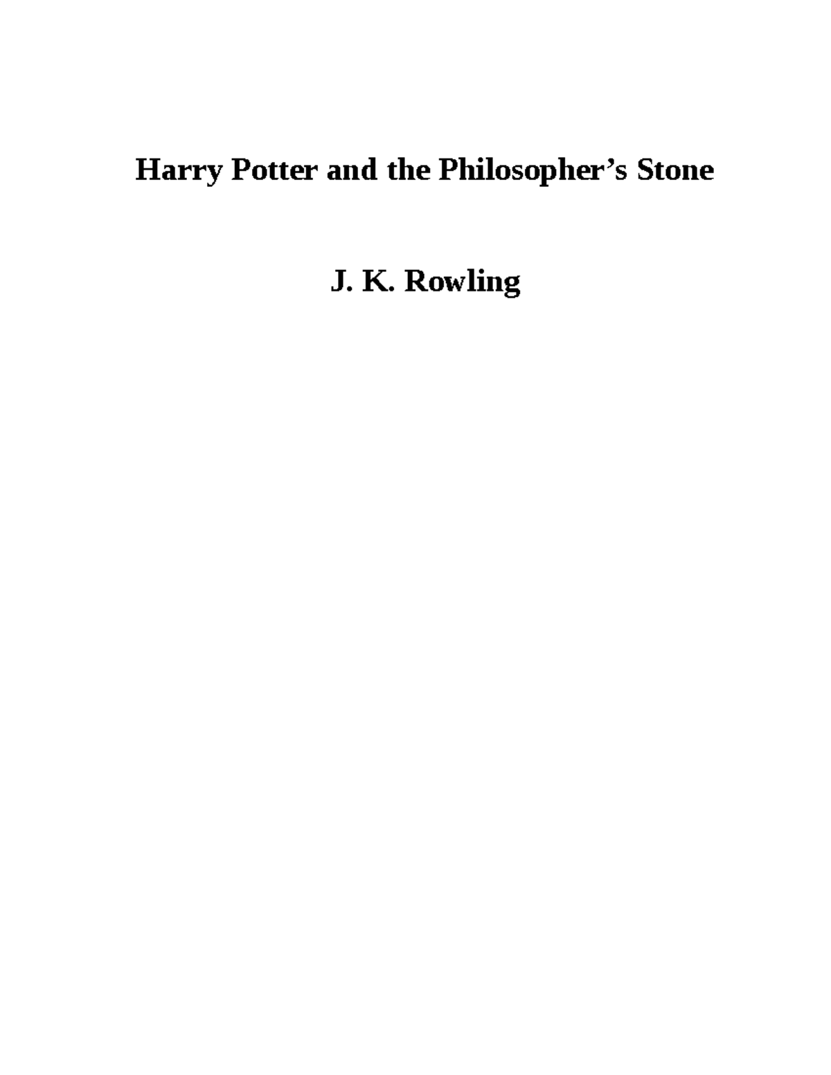 Harry Potter and the Philosopher's Stone: Chapter 1 Summary - Studocu