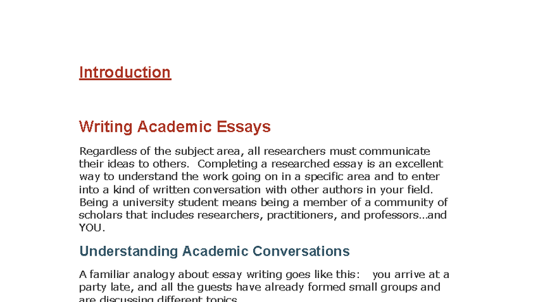 Academic Essay Writing Process: A Comprehensive Guide - Studocu