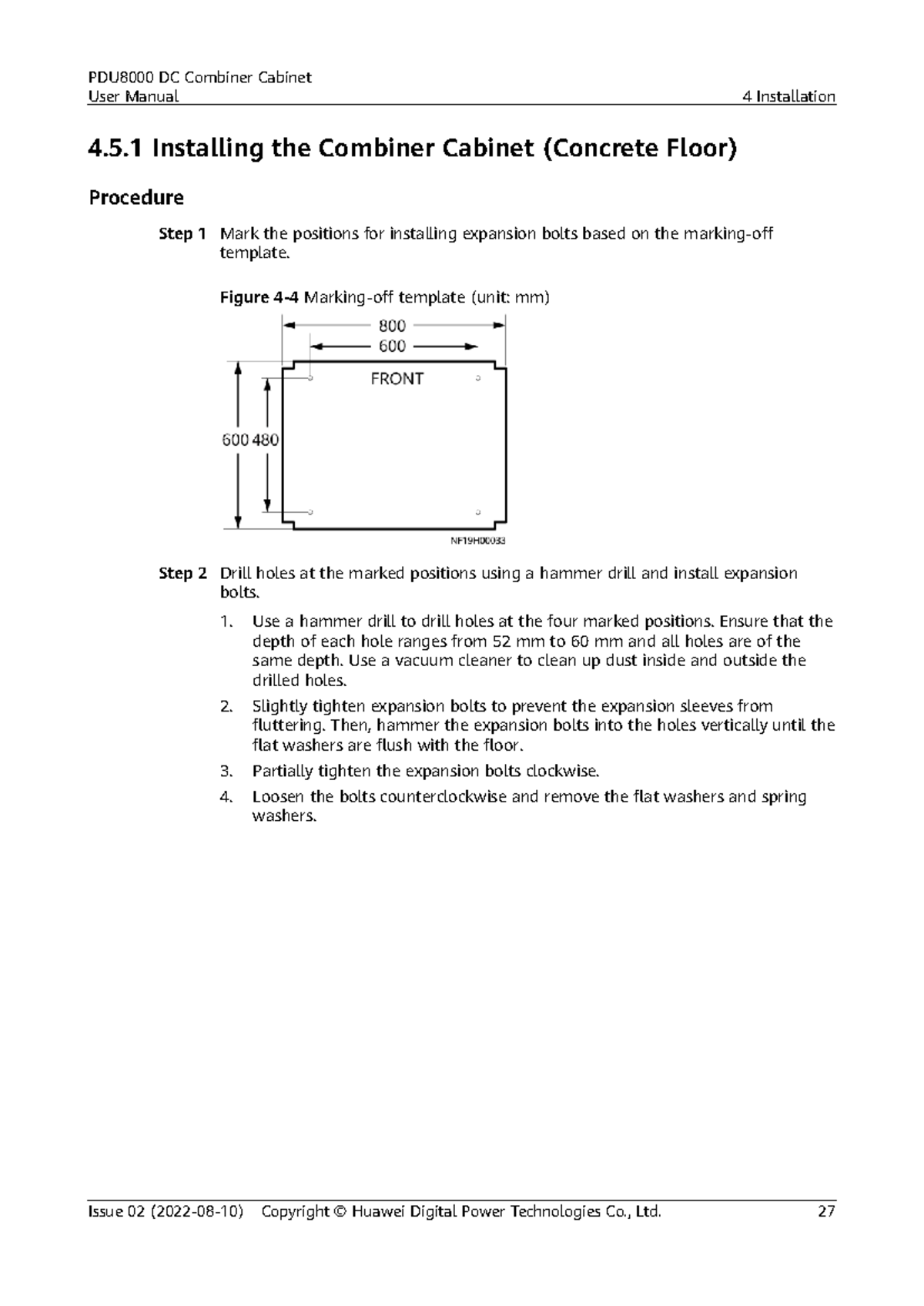 Huawei FM800 Combiner Cabinet Installation Manual - Studocu