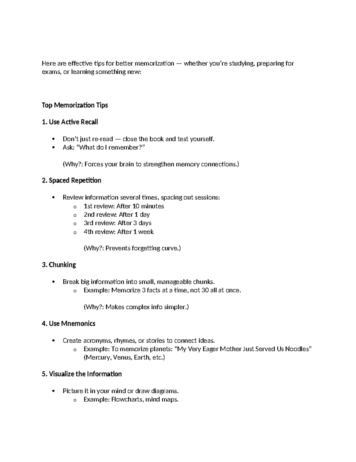 Top Memorization Tips for Effective Studying and Exam Prep - Studocu