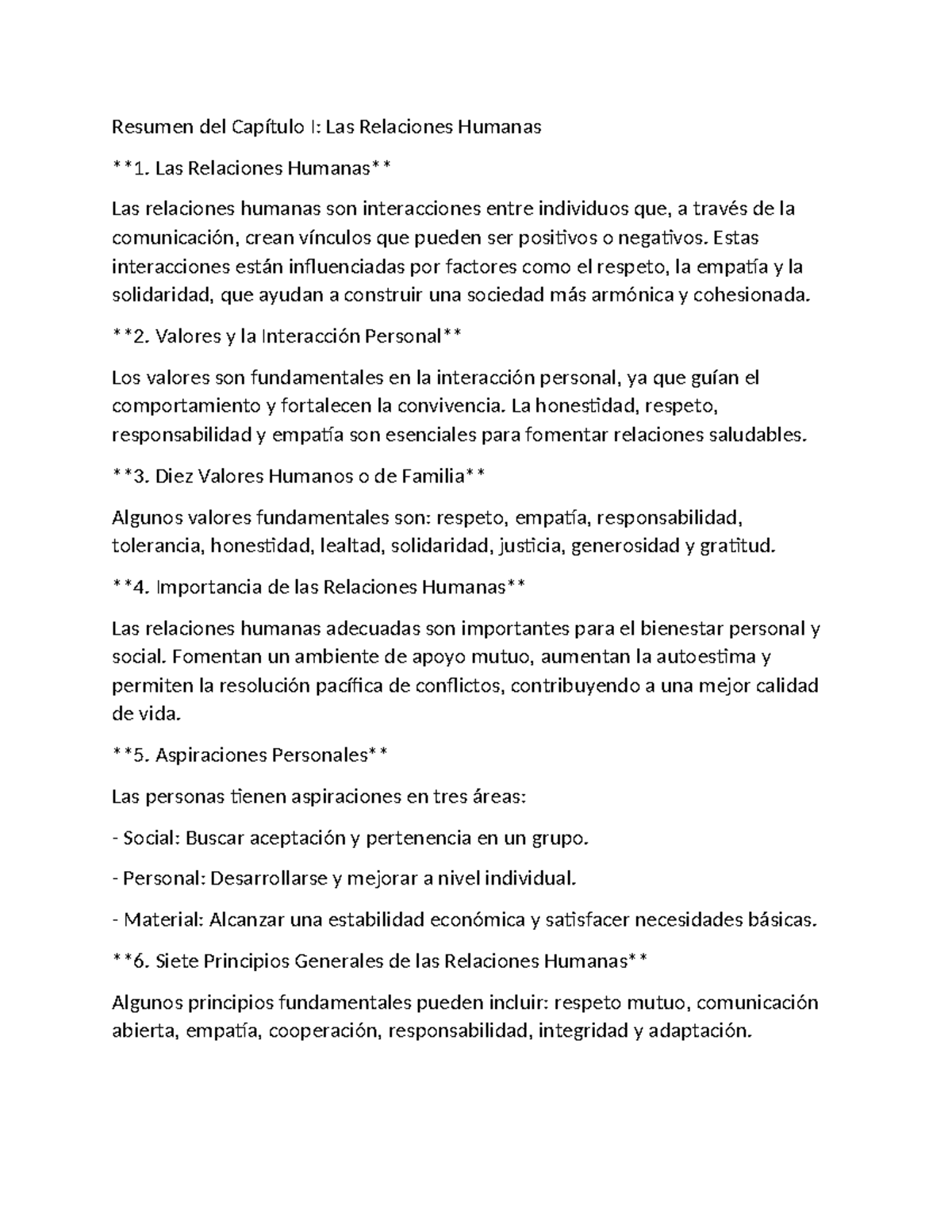 Resumen de los capitulos trabajo - Resumen del Capítulo I: Las ...