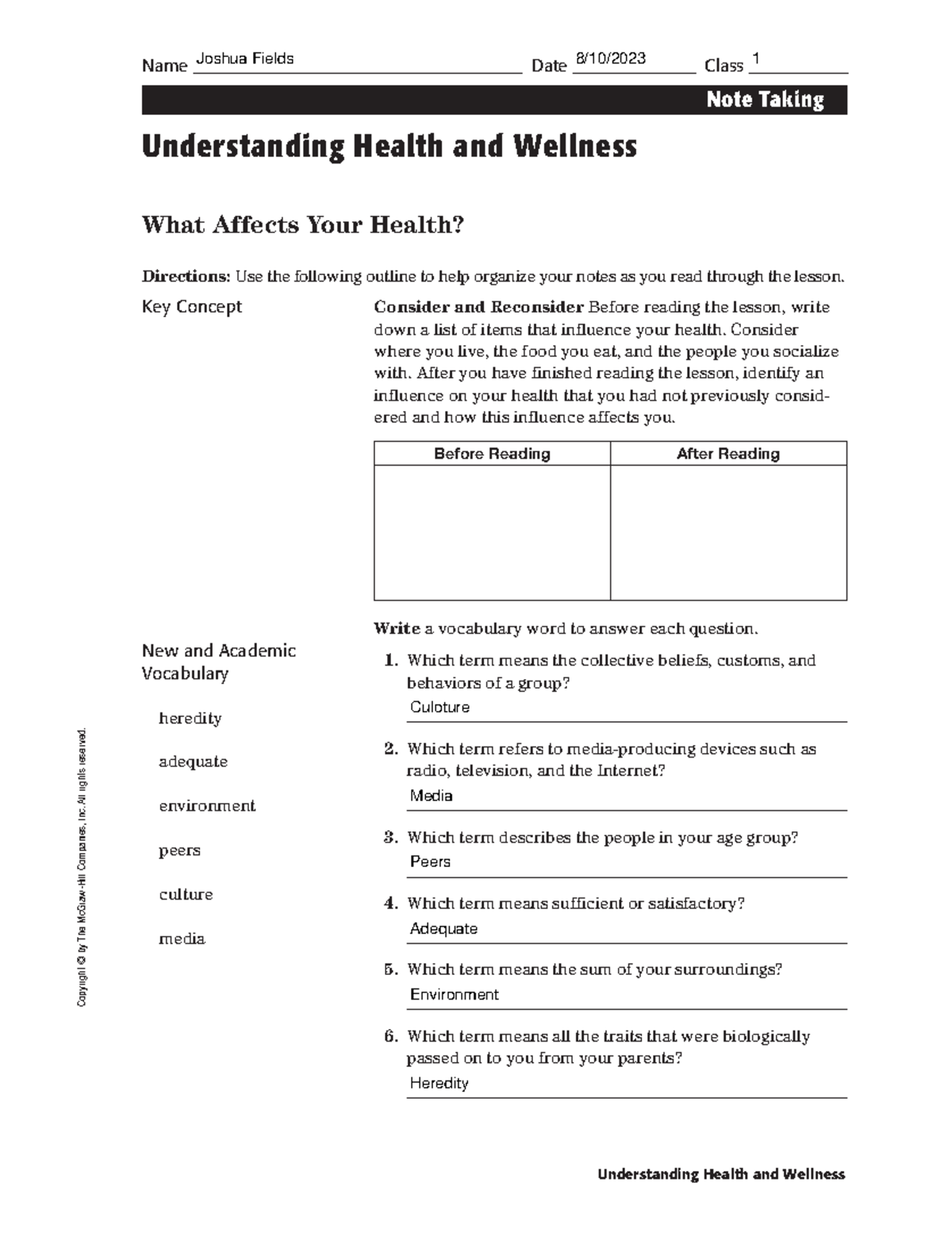Health 1.2 Lecture Notes: Influences on Wellness and Lifestyle - Studocu