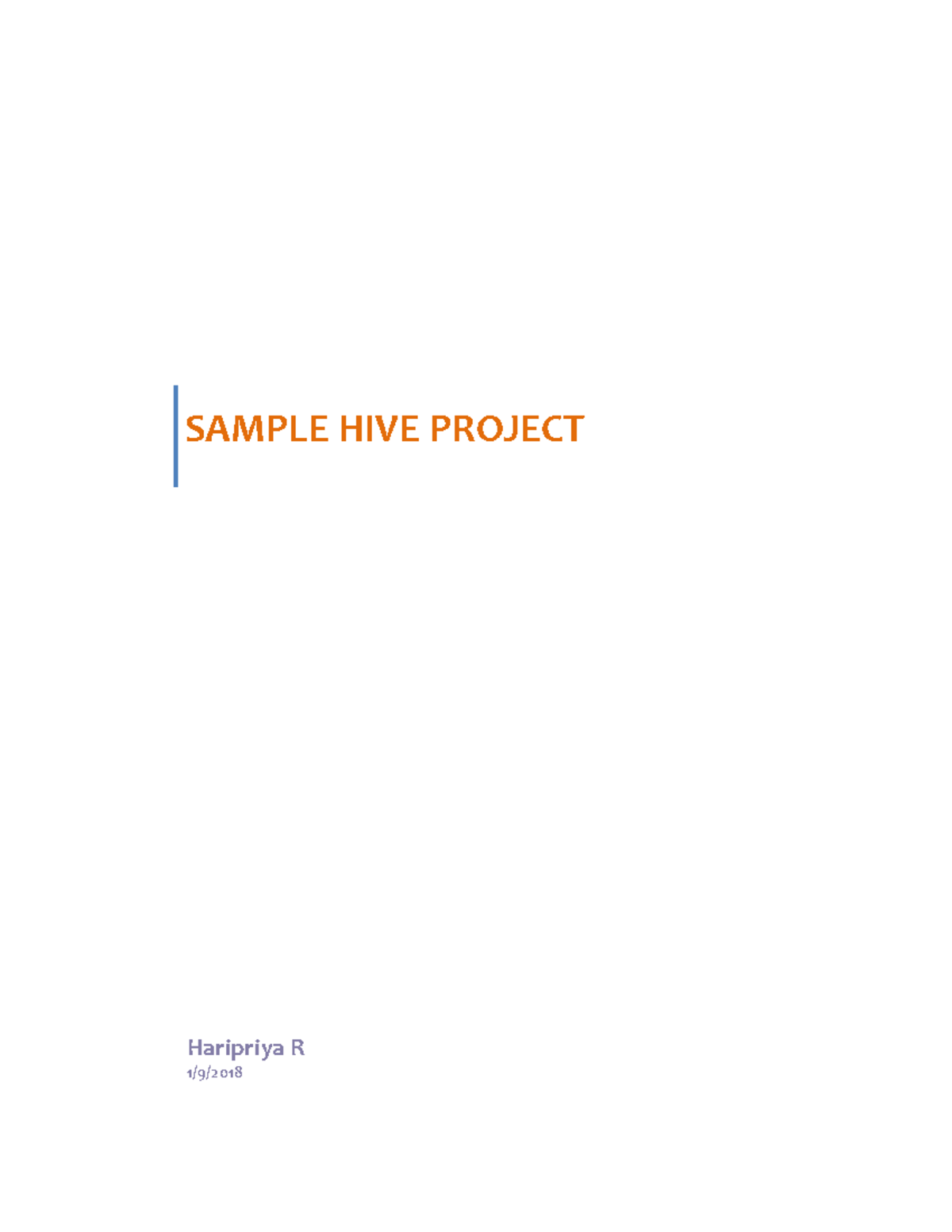 SAMPLE HIVE PROJECT: Implementation and Problem Scenarios - Studocu