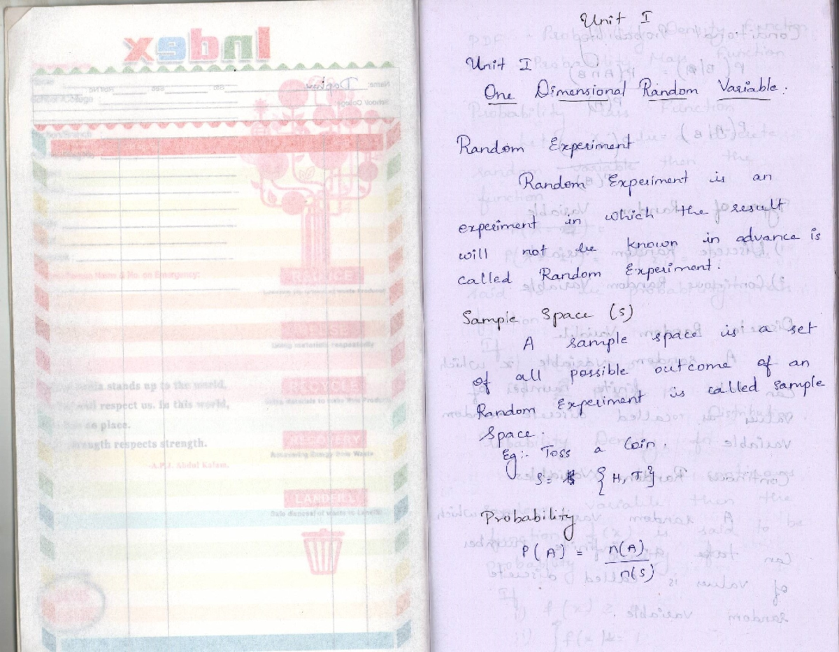 Unit I - Probability Functions and Random Variables (MATH 806) - Studocu