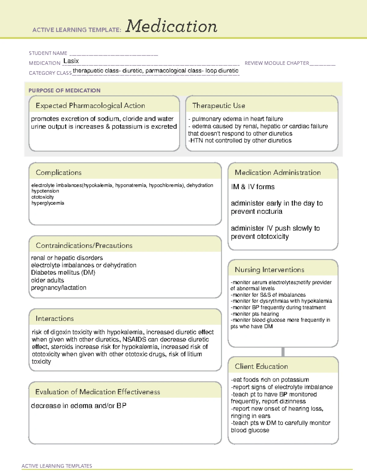 Haloperidol ATI medication template psych - ACTIVE LEARNING TEMPLATES ...