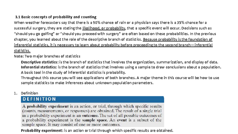 FALL2025 MAT150 LIU: Basic Concepts of Probability & Counting - Studocu