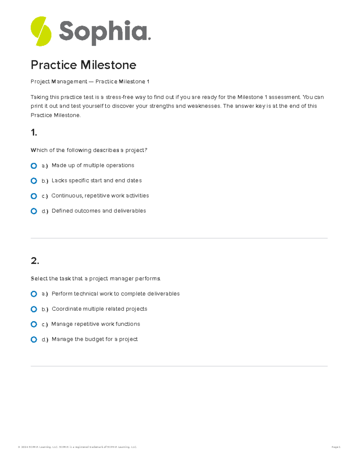 Pm1001 unit 1 practice milestone - a.) Made up of multiple operations b ...