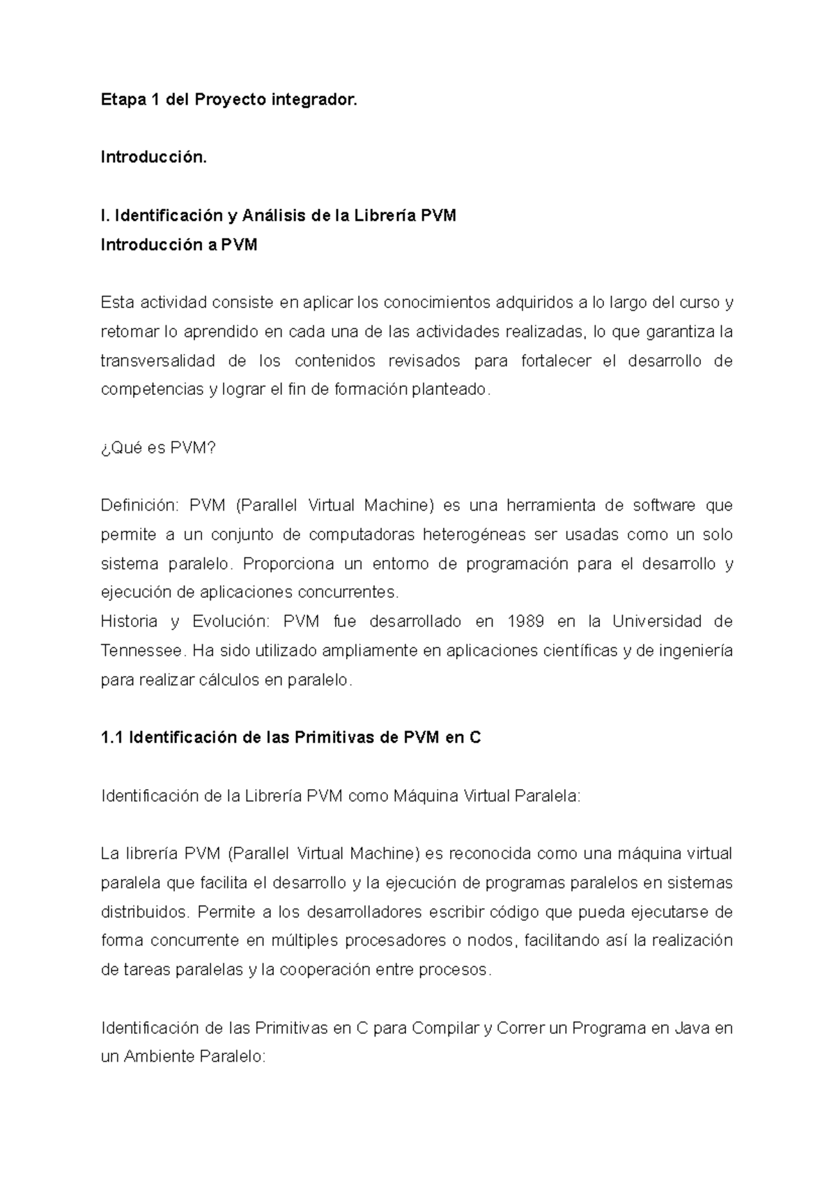 A8 programacion concurrente - Etapa 1 del Proyecto integrador. Introducción. I. Identificación y ...
