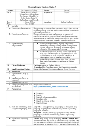 Lesson Plan: Masusing Banghay Aralin sa Kabanata VI ng El ...