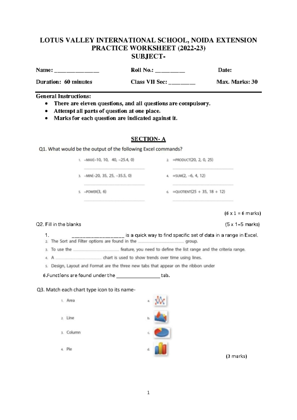 Grade 7 ICT Practice Worksheet 2022-23: Comprehensive Review - Studocu