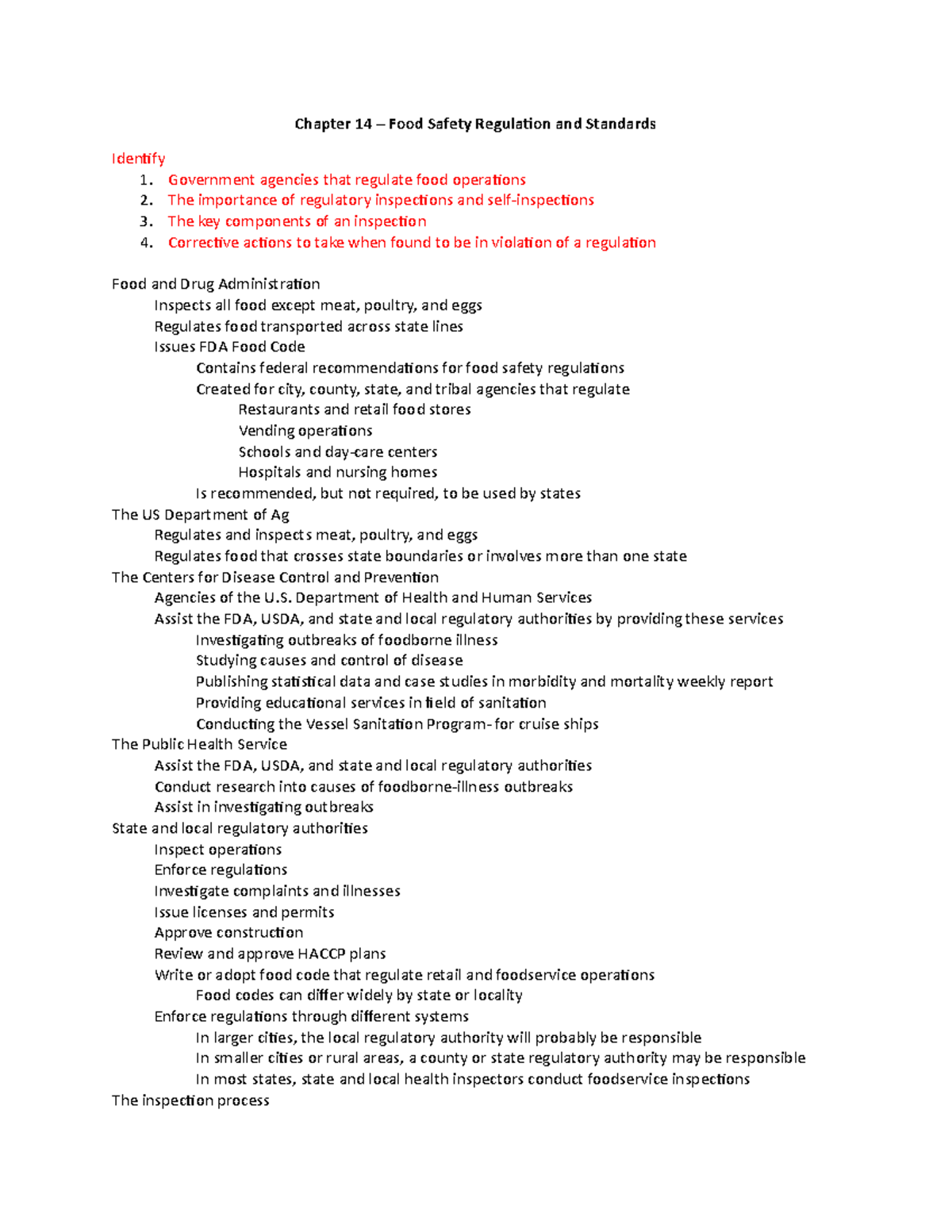 Chapter 14 - Food Safety Regulation and Standards - Chapter 14 – Food ...