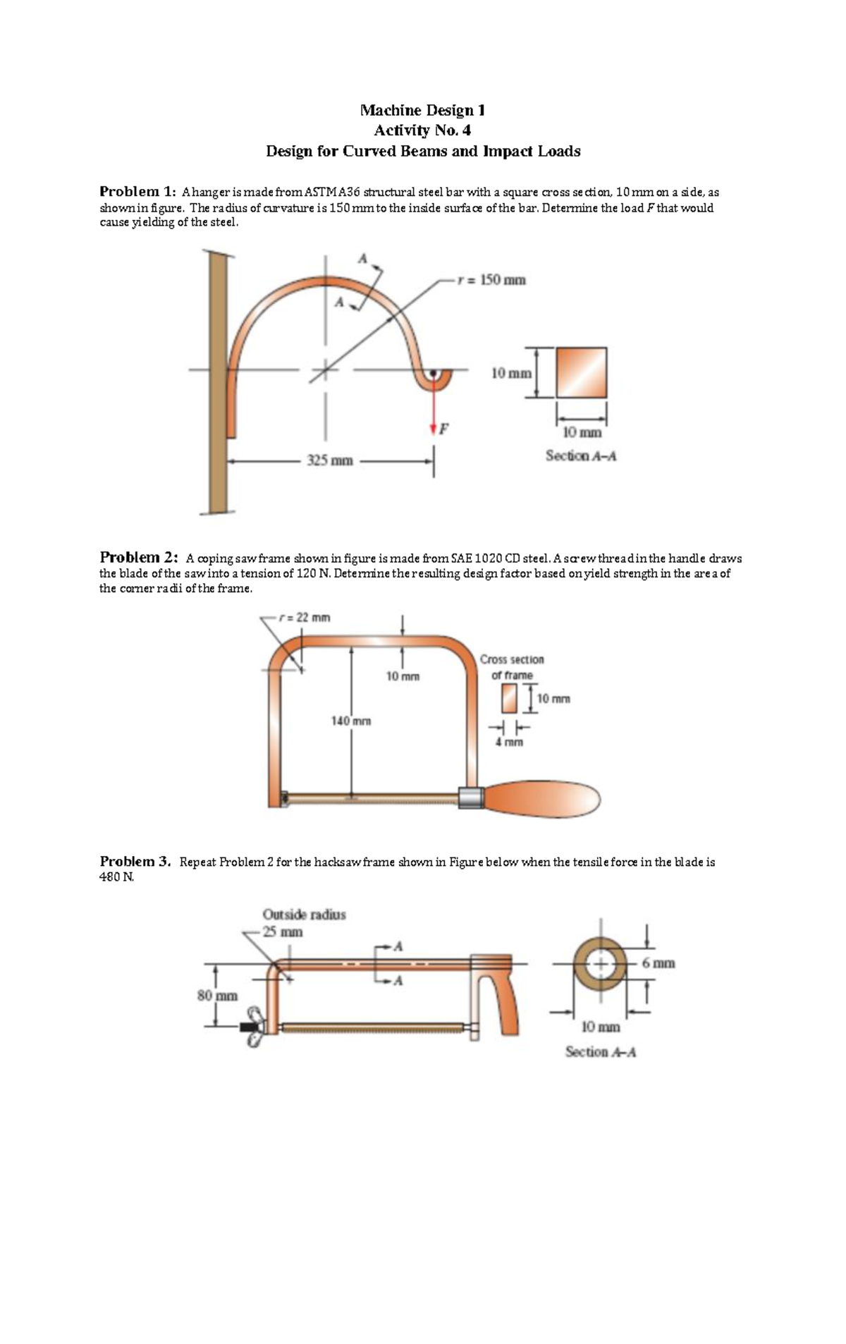 MD1 Activity 4: Design for Curved Beams & Impact Loads Analysis - Studocu
