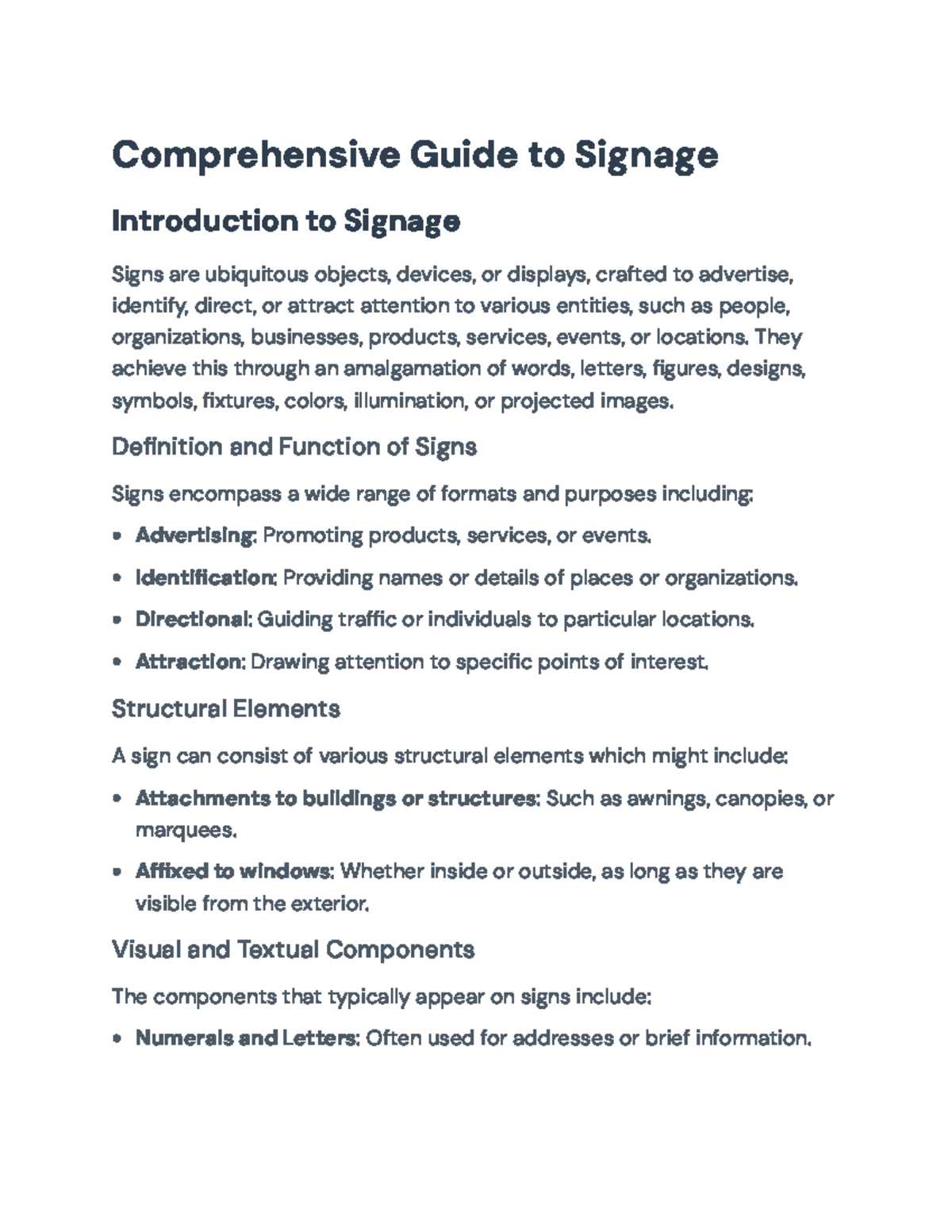 Comprehensive Guide to Signage: Types, Design, and Regulations ...