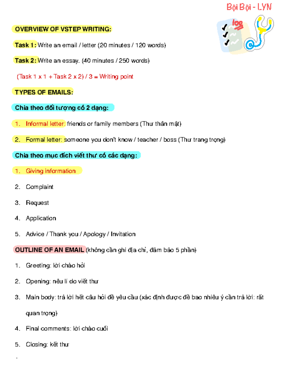 VSTEP Writing Templates & LYN's Experience - VLU Exam Insights - Studocu