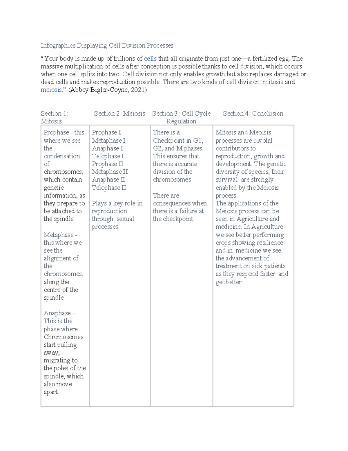 BIOL 1301 UNIT 4 - Cell Division Processes and Mitosis/Meiosis Notes ...