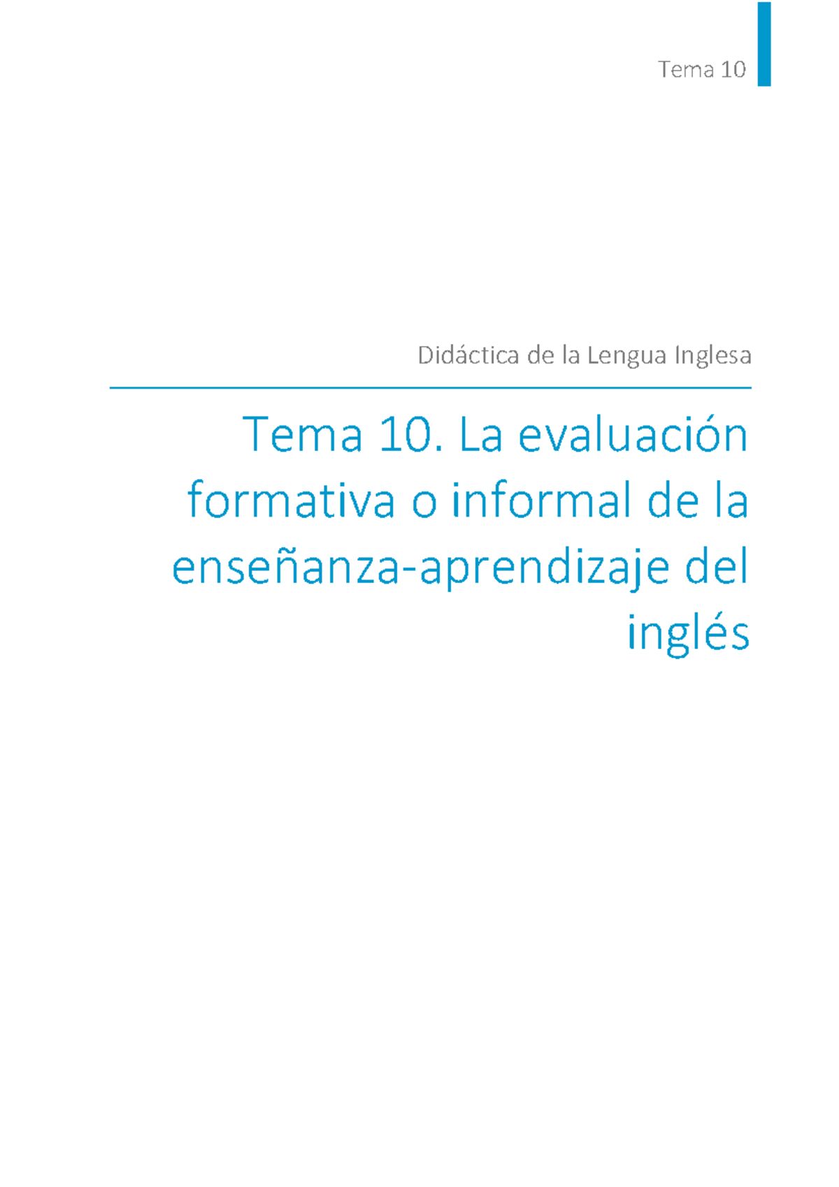 tema 10 didáctica lengua inglesa - Tema 10 Didáctica de la Lengua ...