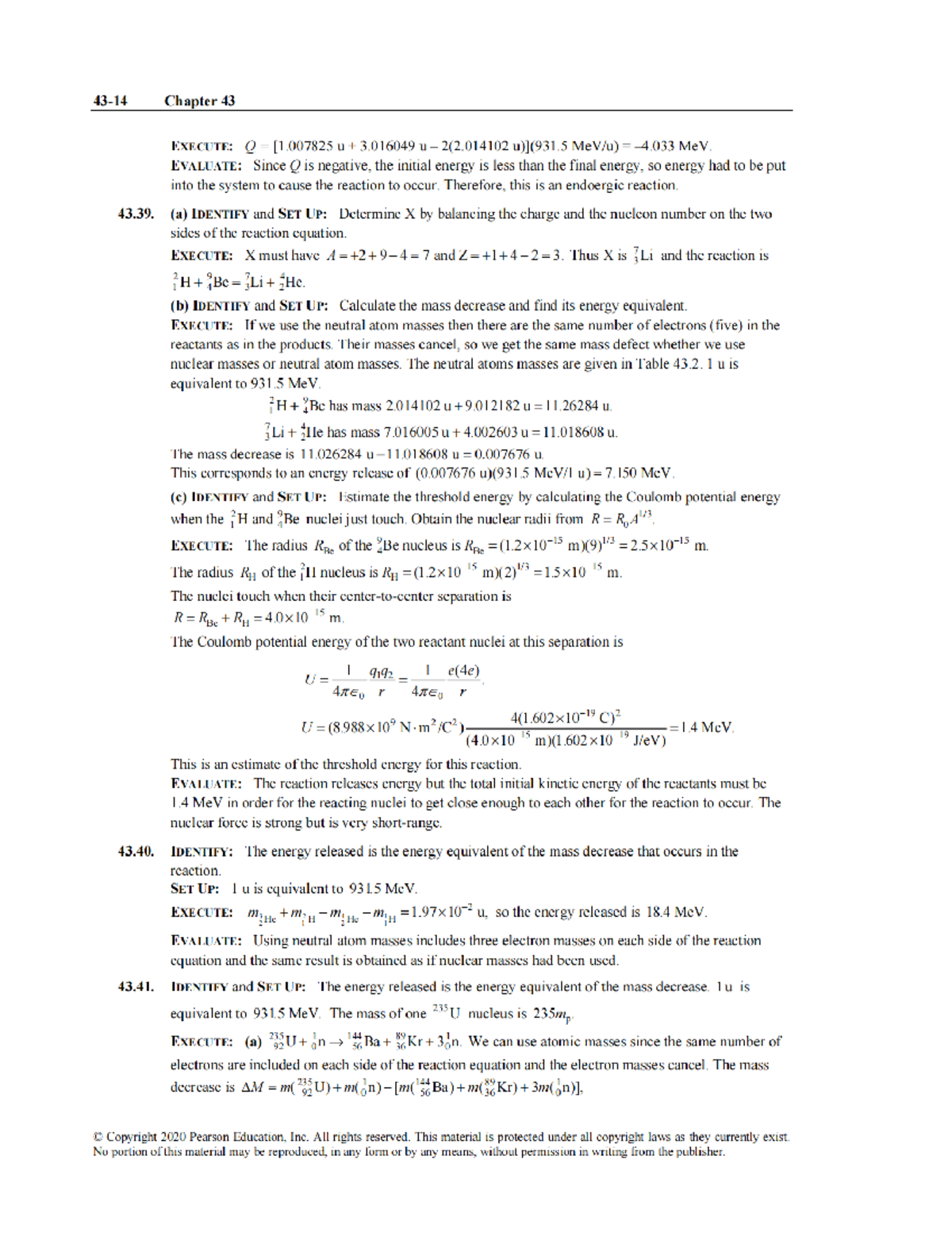 Chapter 43: Endoergic Reactions and Energy Calculations in Nuclear Physics - Studocu