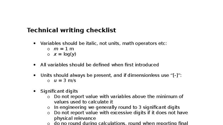 Technical Writing Checklist: Key Guidelines for Clarity and Precision ...