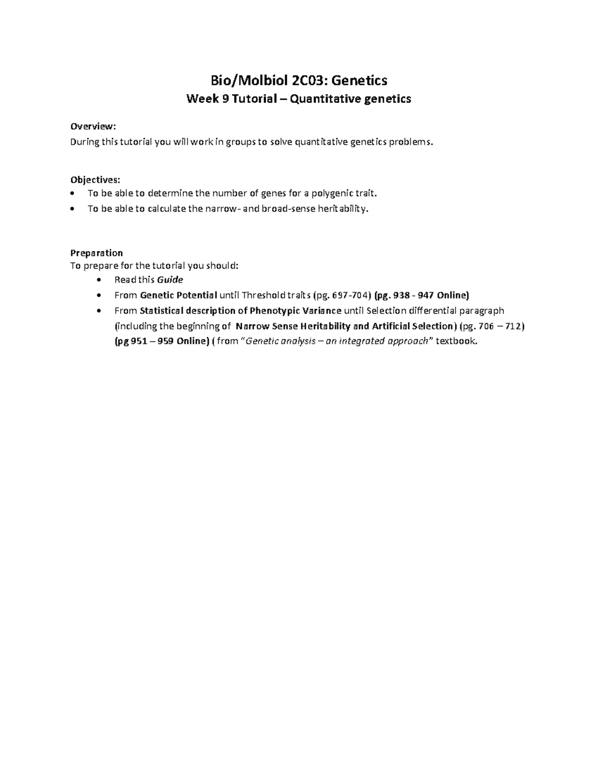 Week 9 Tutorial guide - Quantitative Genetics - ####### Bio/Molbiol ...