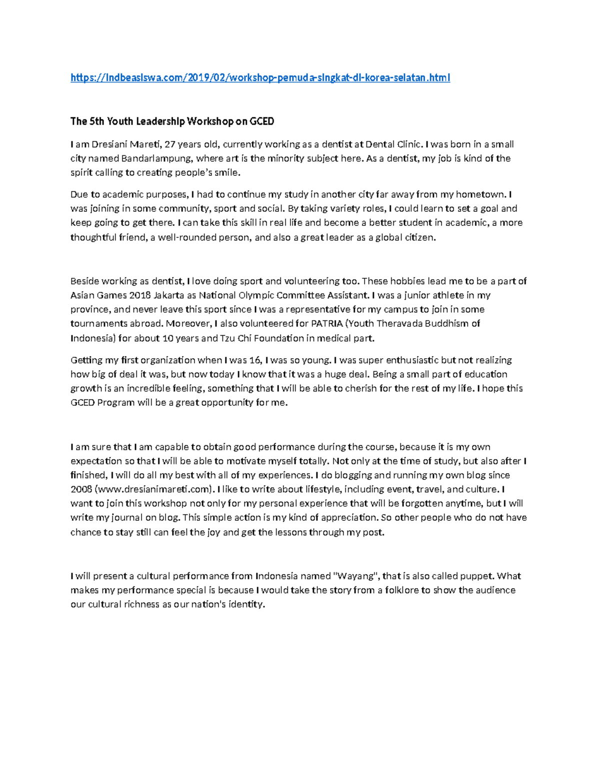 The 5th Youth Leadership Workshop on GCED: My Journey and Insights ...