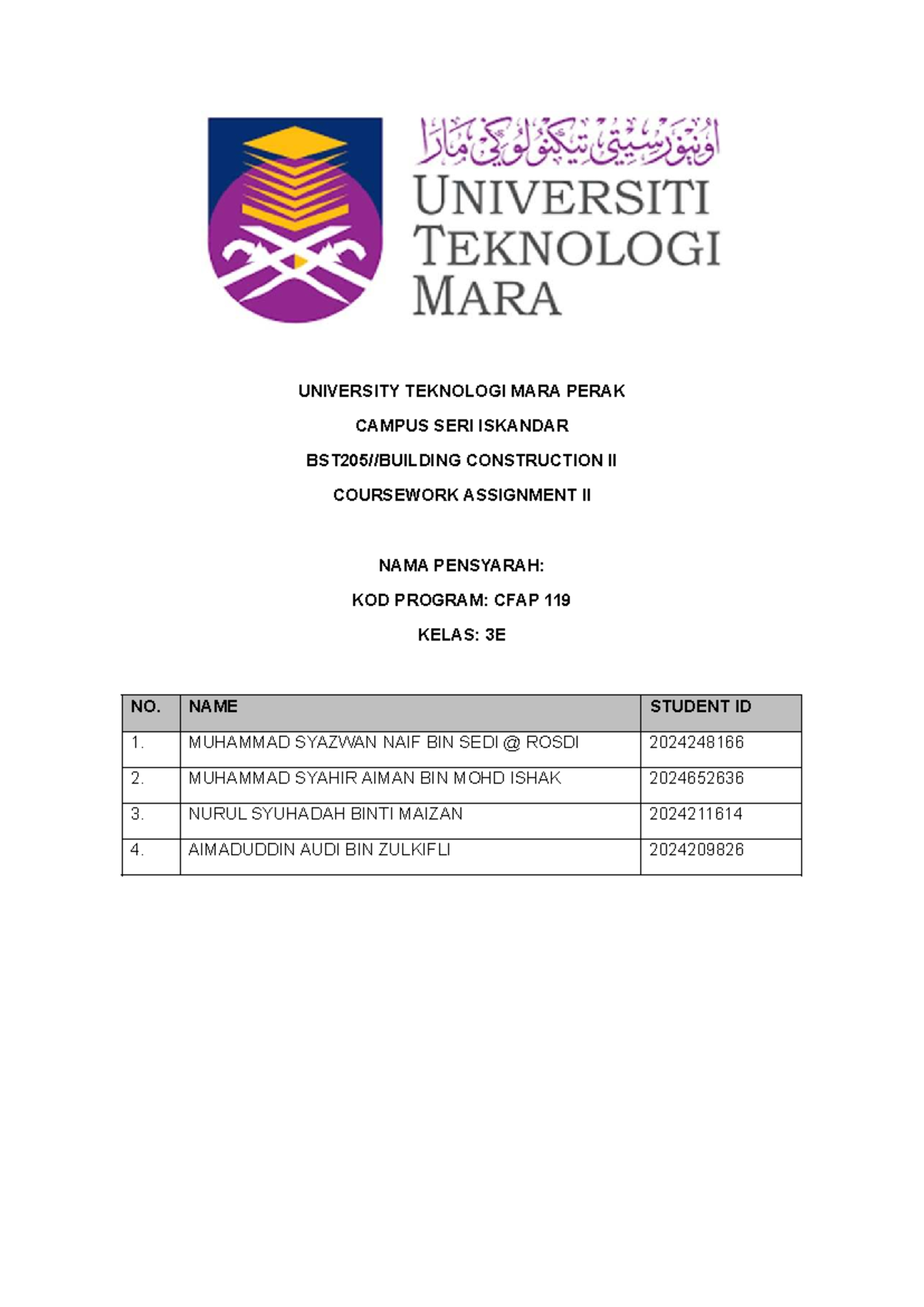 CFAP 119 Construction II Coursework Assignment - Findings & Analysis ...