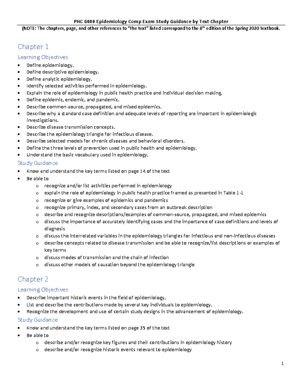 PHC6000 Comprehensive Exam Study Guide: Key Epidemiology Concepts - Studocu