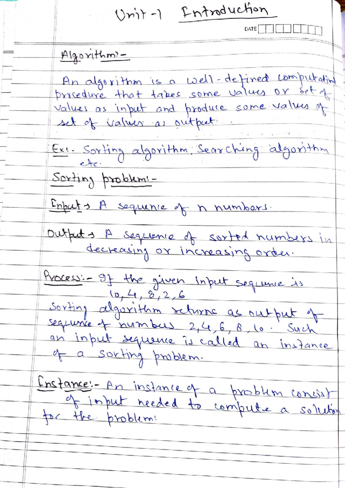 BCS-503 DAA Notes: Units 1-2 Overview and Key Concepts - Studocu