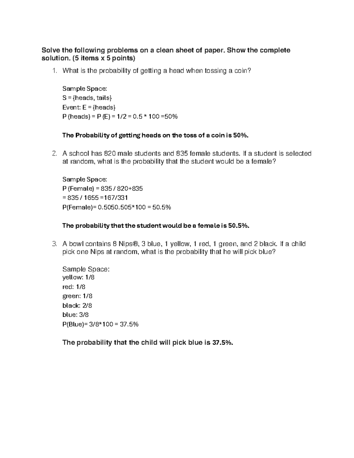 02 Activity 1 - Quantitative Probability Problems Solutions - Studocu