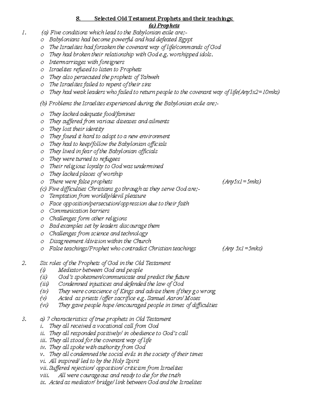 Old Testament Prophets: Teachings, Roles, and Lessons (REL 101) - Studocu