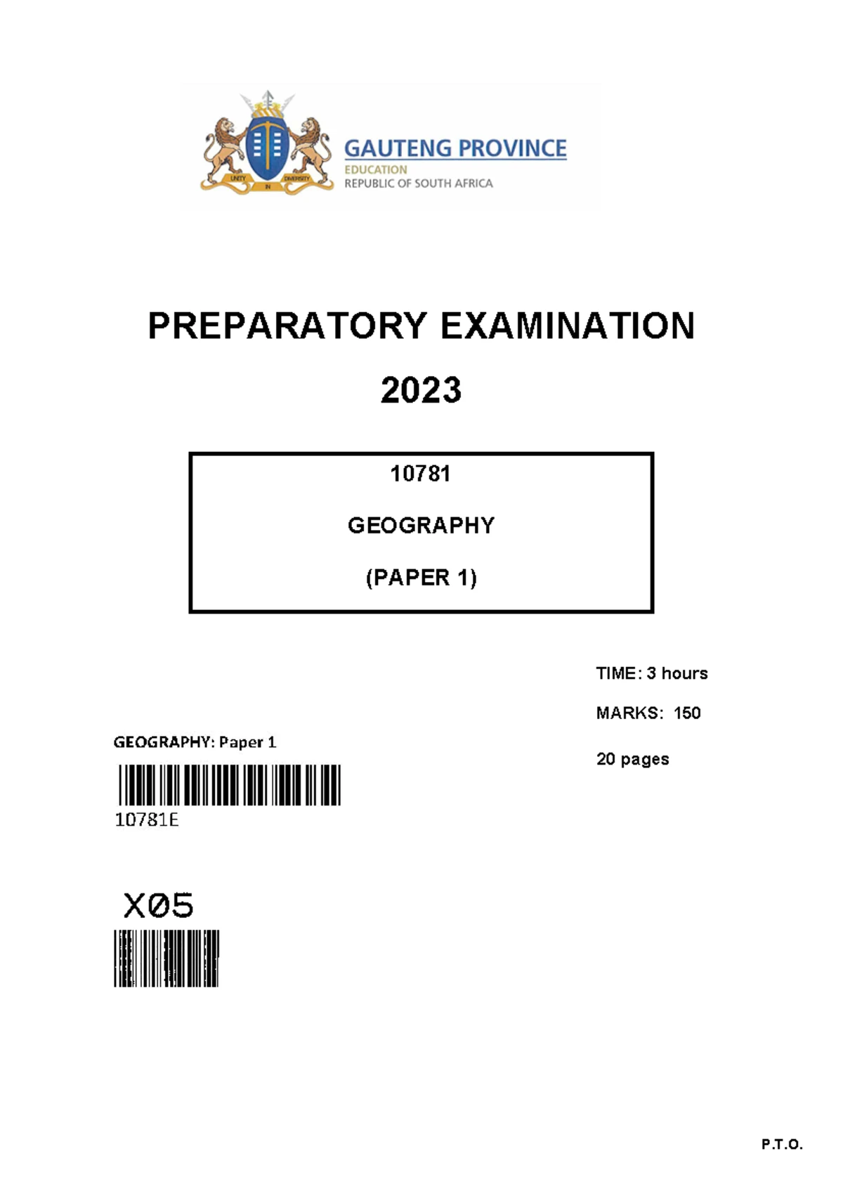 2024 LP GEOG 12 T1 Mapwork QP - VHEMBE WEST DISTRICT MARKS: 60 DURATION ...