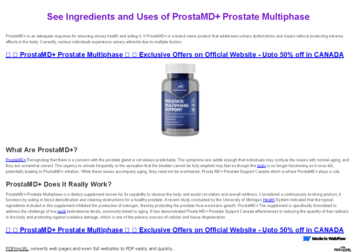 ProstaMD+ Prostate Multiphase: Efficacy and Benefits Explained - Studocu