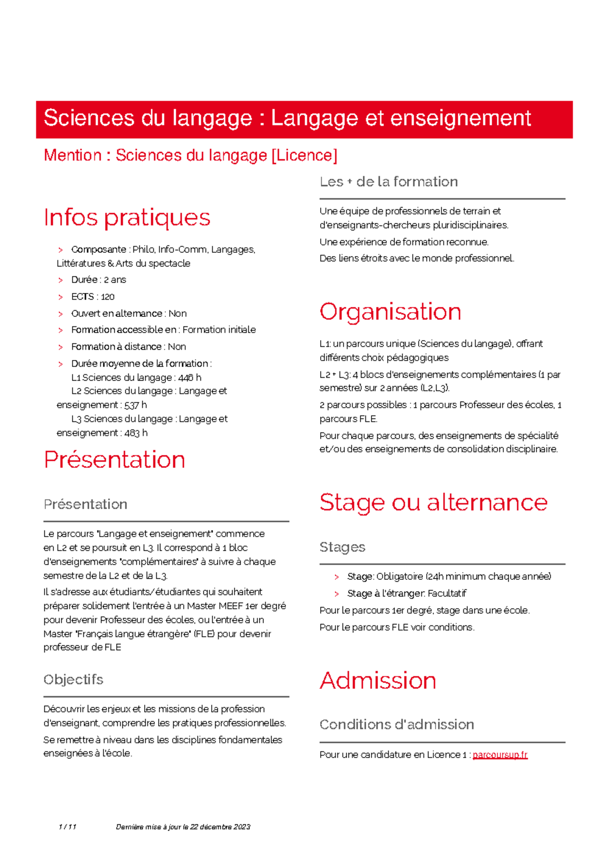 L2-L3 Langage et Enseignement: Sciences du Langage à la Licence - Studocu