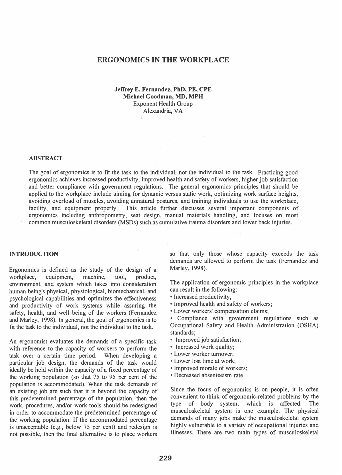 Ergonomics in the Workplace: Enhancing Safety & Efficiency in Design ...