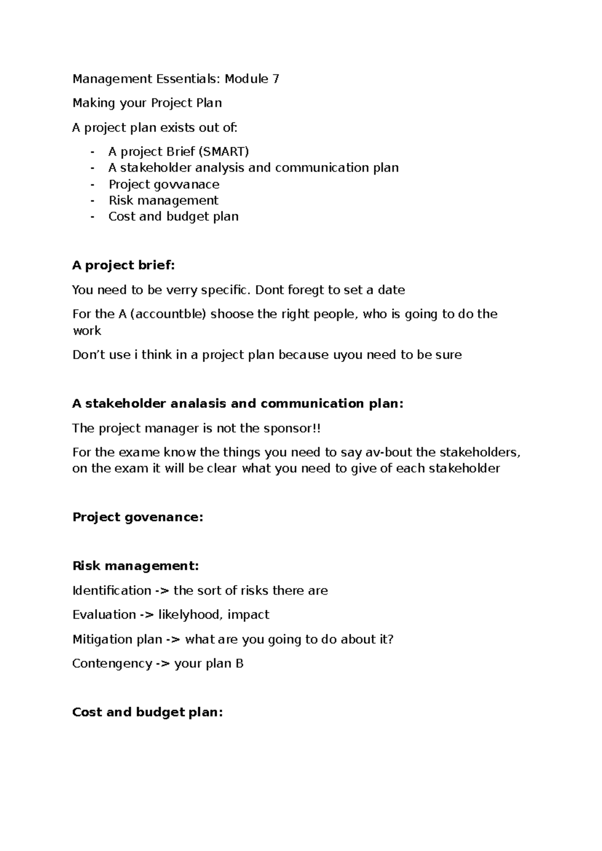 Module 7 - Essentials of Project Planning and Management - Studocu