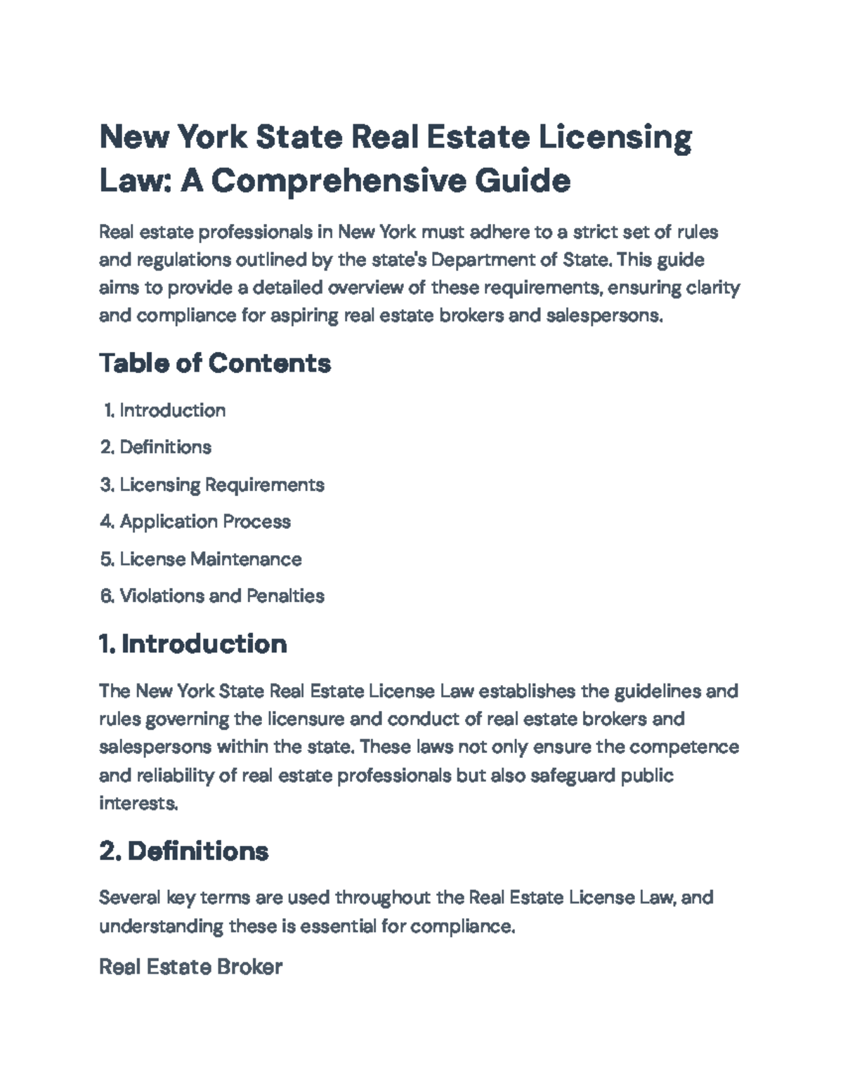 New York State Real Estate Licensing Law: A Comprehensive Guide - New ...