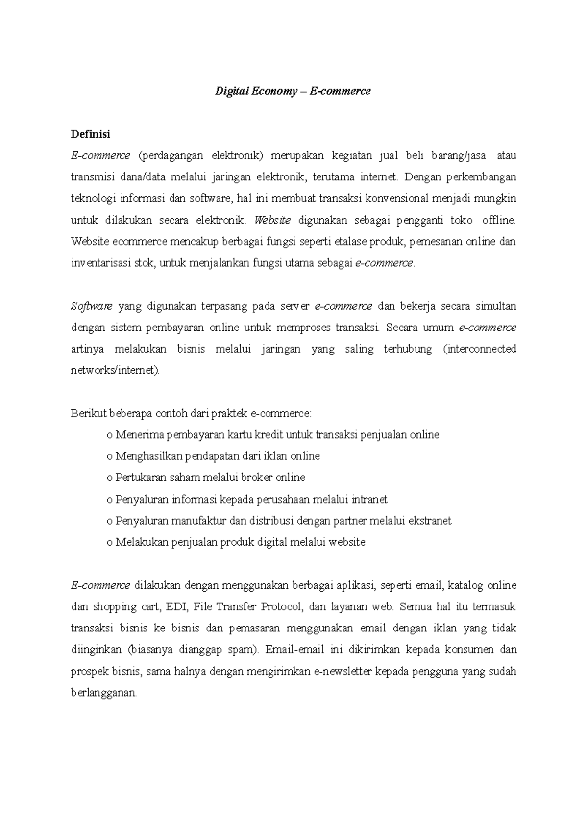 Perkembangan nilai transaksi E-commerce di Indonesia - Digital Economy – E-commerce Definisi ...